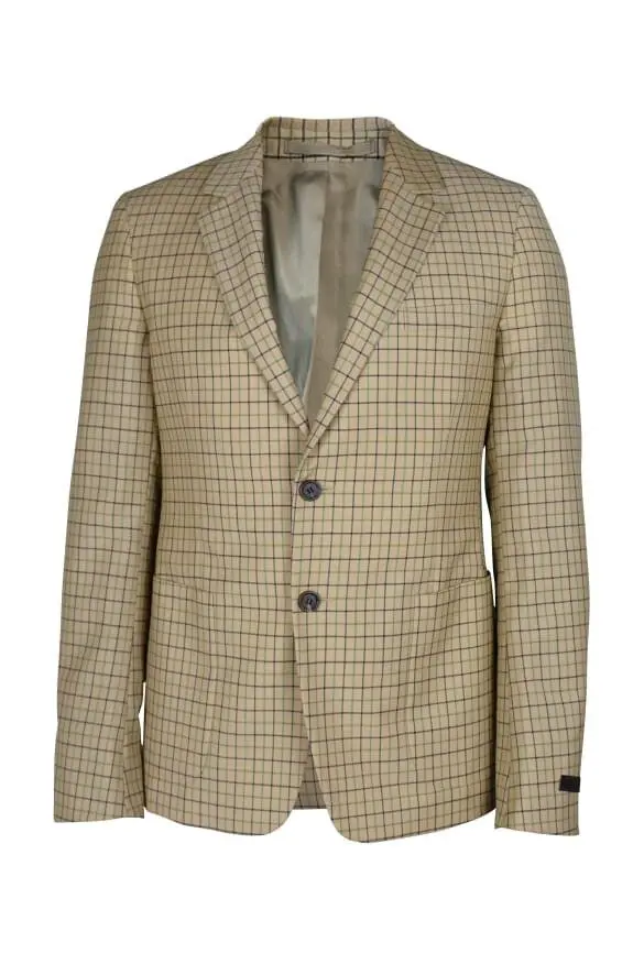 Prada Checkered Virgin Wool And Mohair Blend Blazer - Cream