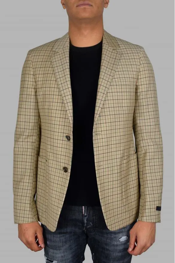 Prada Checkered Virgin Wool And Mohair Blend Blazer - Cream
