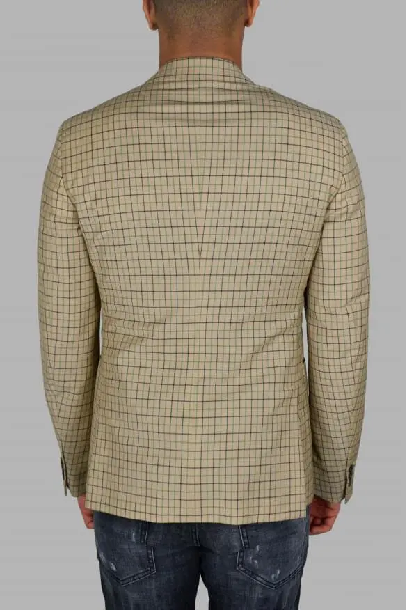 Prada Checkered Virgin Wool And Mohair Blend Blazer - Cream