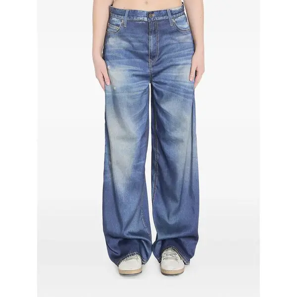 GOLDEN GOOSE Printed Palazzo Trousers - Blue
