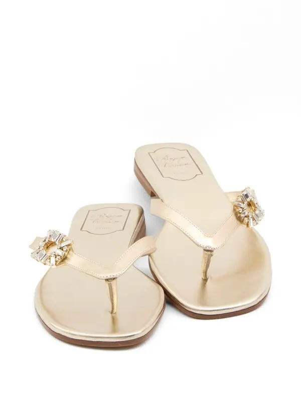ROGER VIVIER Leather Thong Sandals