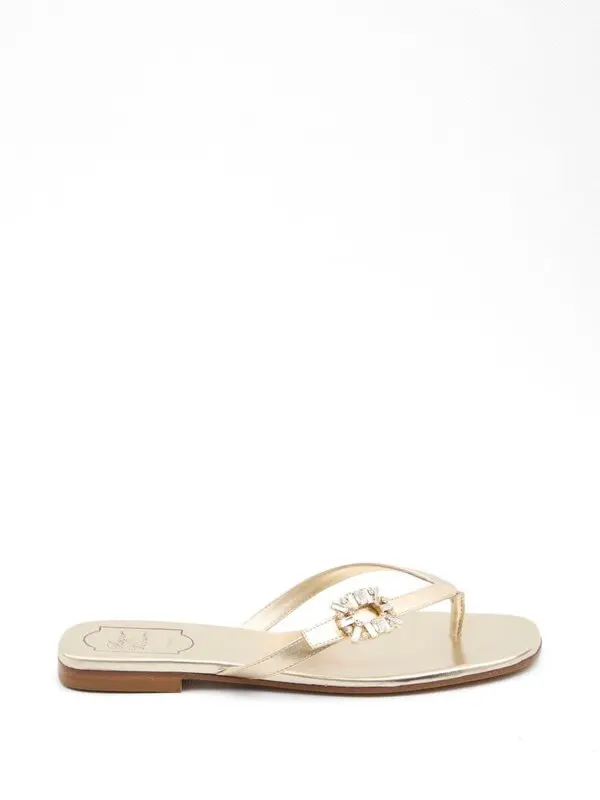 ROGER VIVIER Leather Thong Sandals - Multicolor