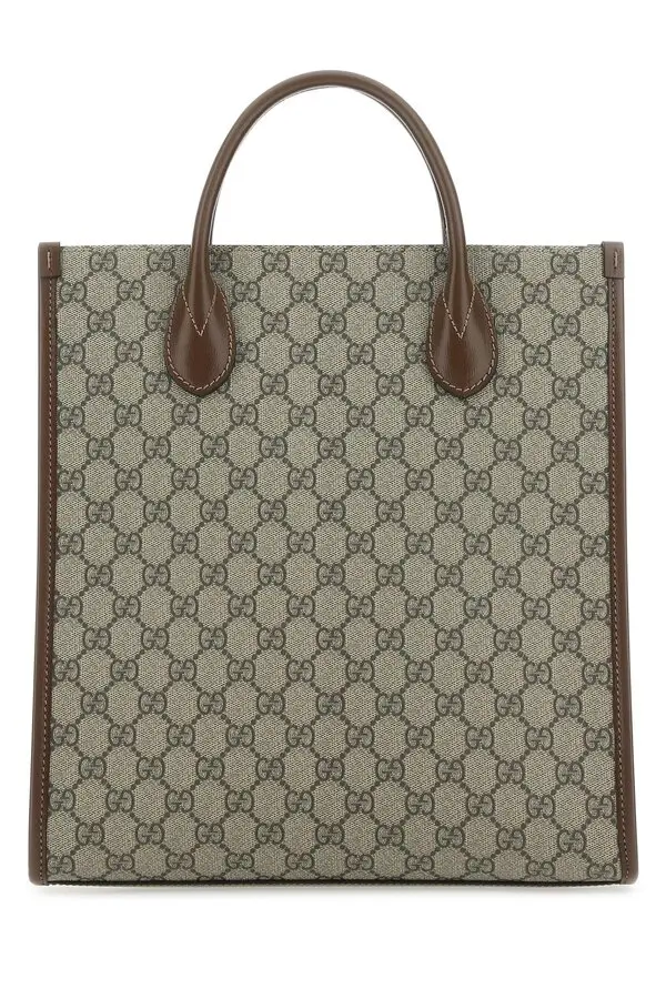 Gucci Gg Supreme Fabric And Leather Handbag