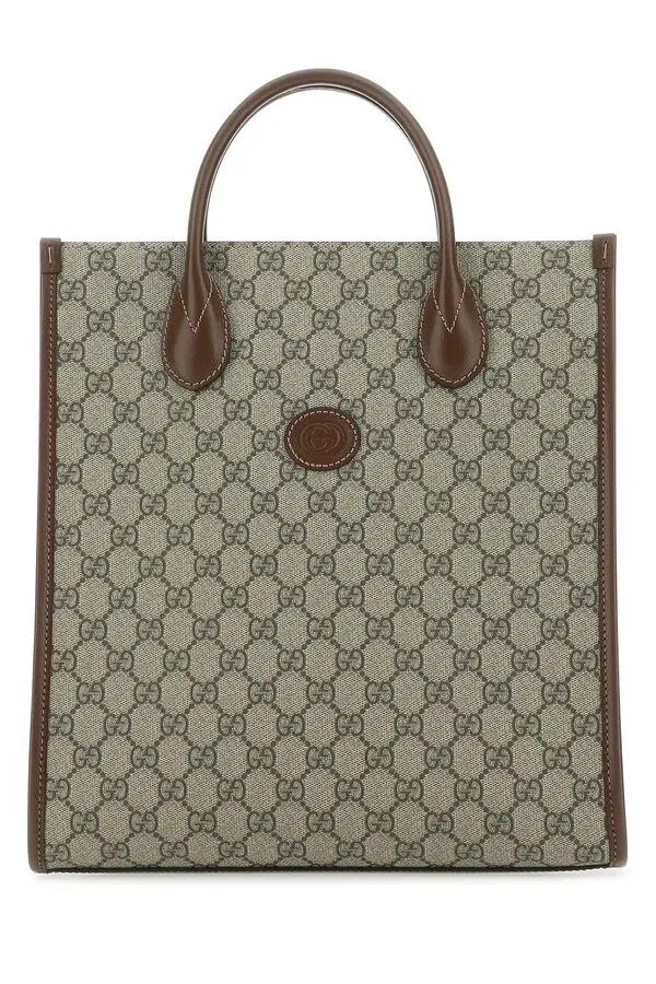 Gucci Gg Supreme Fabric And Leather Handbag - Multicolor