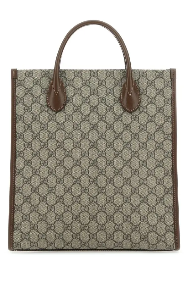 Gucci Gg Supreme Fabric And Leather Handbag - Multicolor