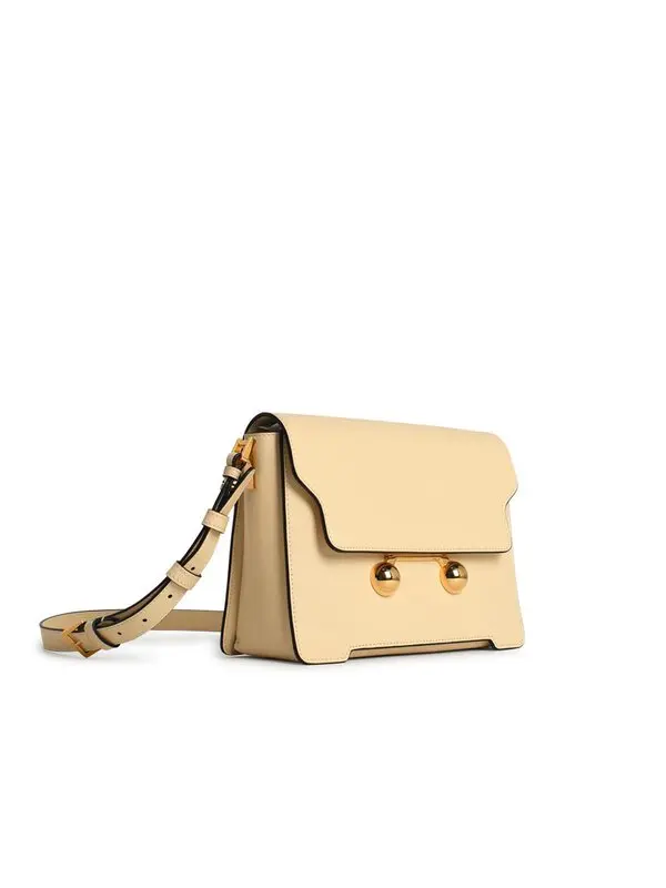 Marni Trunk Leather Cross Body Bag - Cream