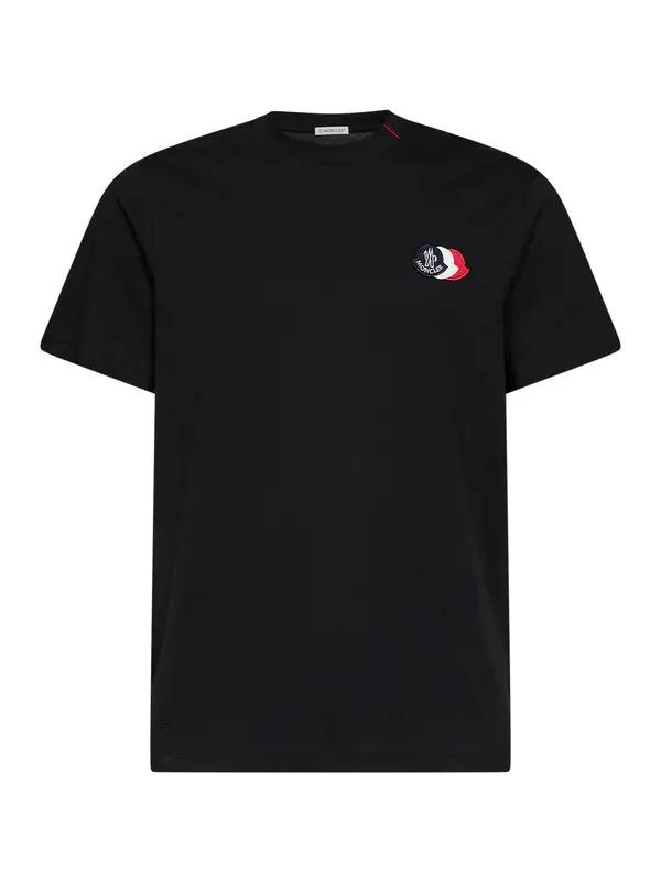 Moncler Black Cotton Jersey Logo T-shirt