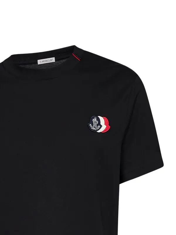 Moncler Black Cotton Jersey Logo T-shirt