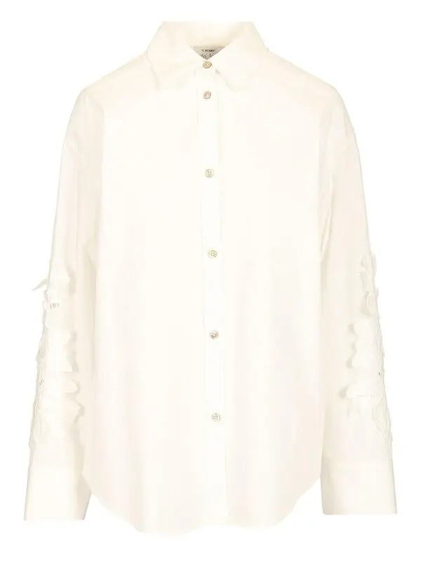 FORTE_FORTE Embroidered Poplin Shirt - White