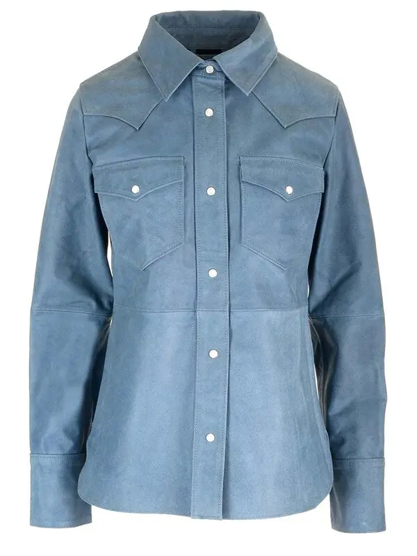 STAND STUDIO Western Leather Shirt