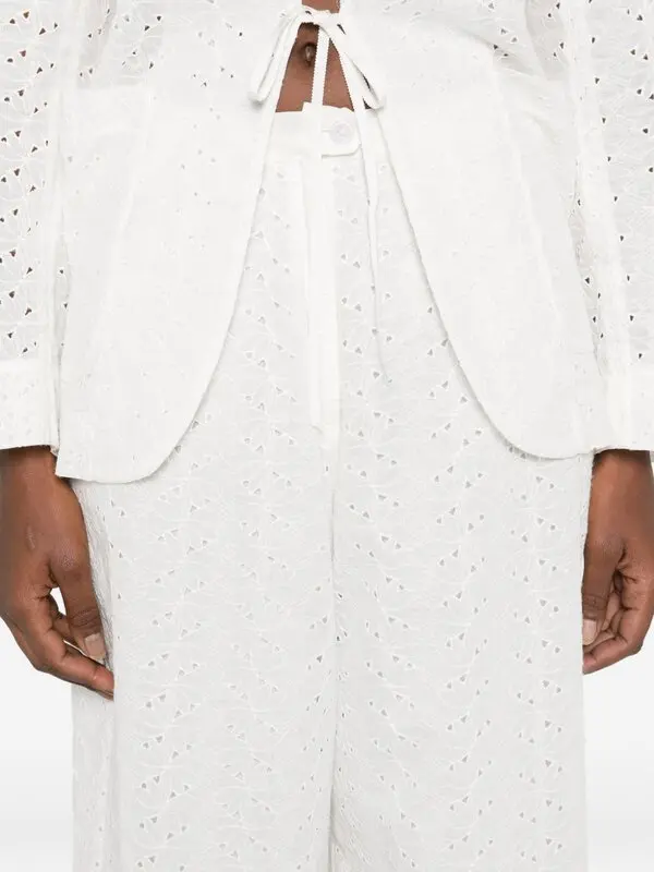 FORTE_FORTE Embroidered Cotton Trousers
