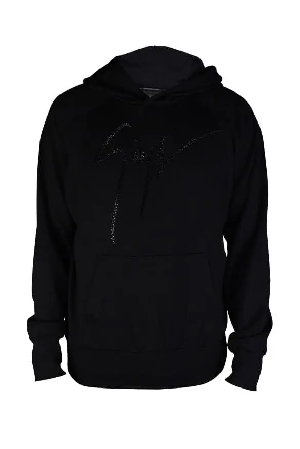 GIUSEPPE ZANOTTI Embellished Logo Hoodie - Black