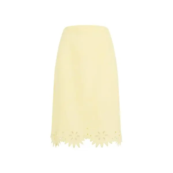 Bottega Veneta Grainy English Embroidery Midi Skirt - Multicolor