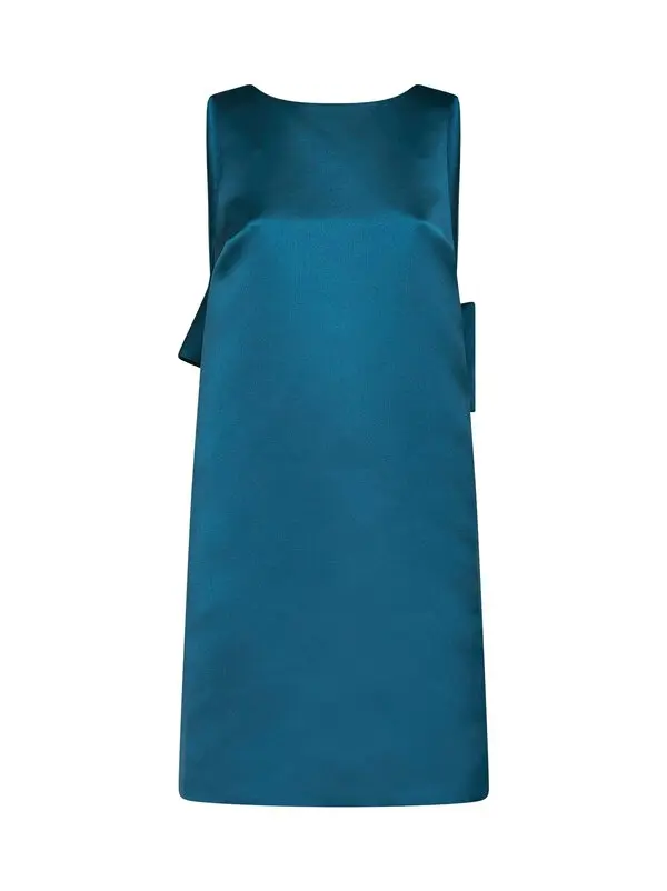 Max Mara Taffeta Short Dress With Bow - Multicolor