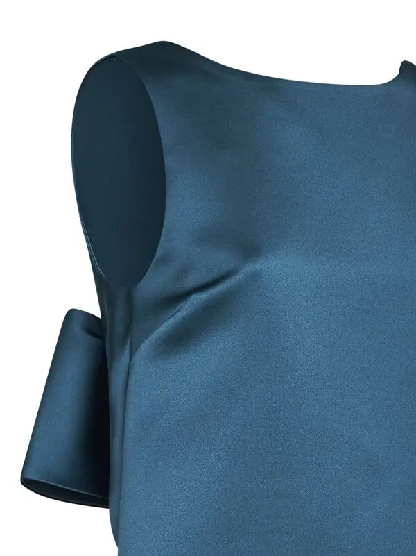 Max Mara Taffeta Short Dress With Bow - Multicolor
