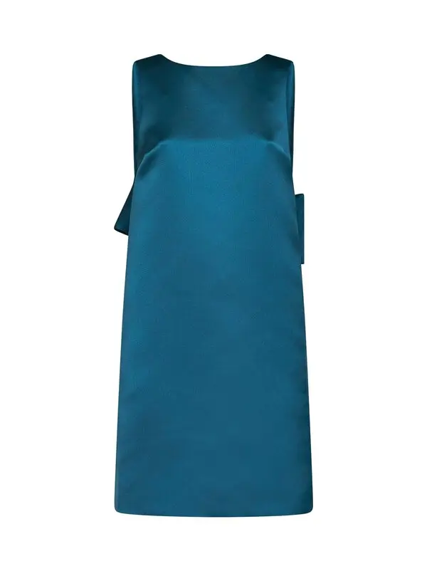 Max Mara Taffeta Short Dress With Bow - Multicolor