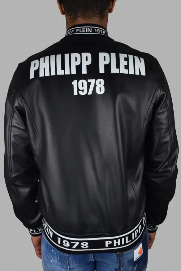 Philipp Plein Leather Bomber Jacket