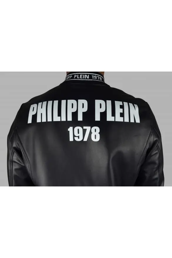 Philipp Plein Leather Bomber Jacket