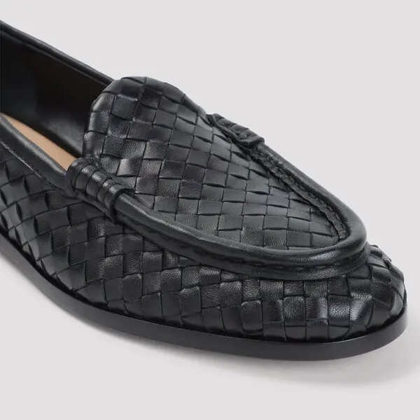 Bottega Veneta Silenzio Supple Intrecciato Loafer - Black