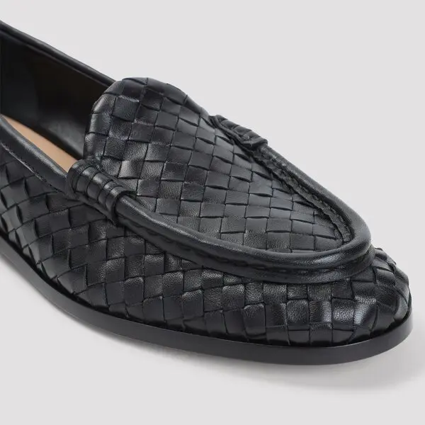 Bottega Veneta Silenzio Supple Intrecciato Loafer - Black