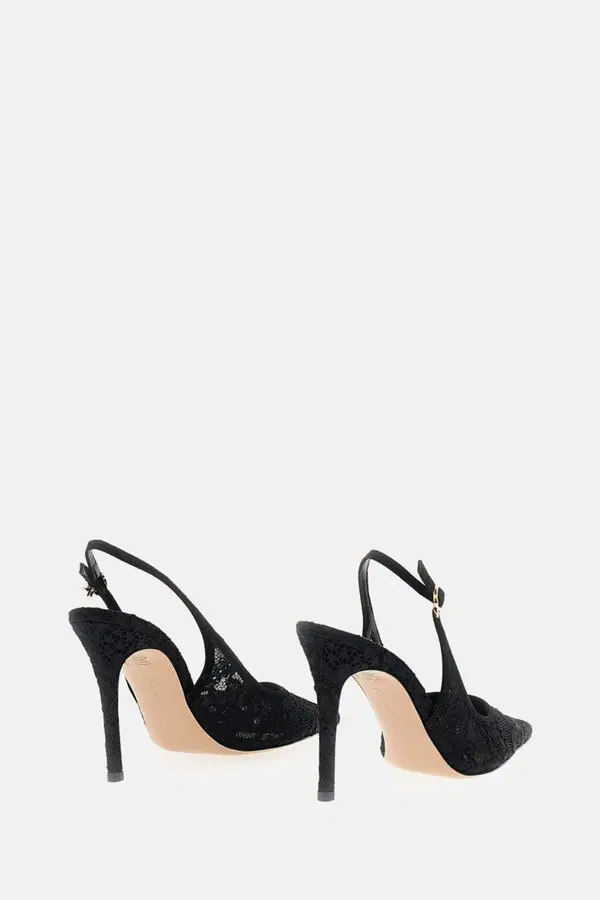 GIANVITO ROSSI Décolleté Sling Lyon Rete Camoscio