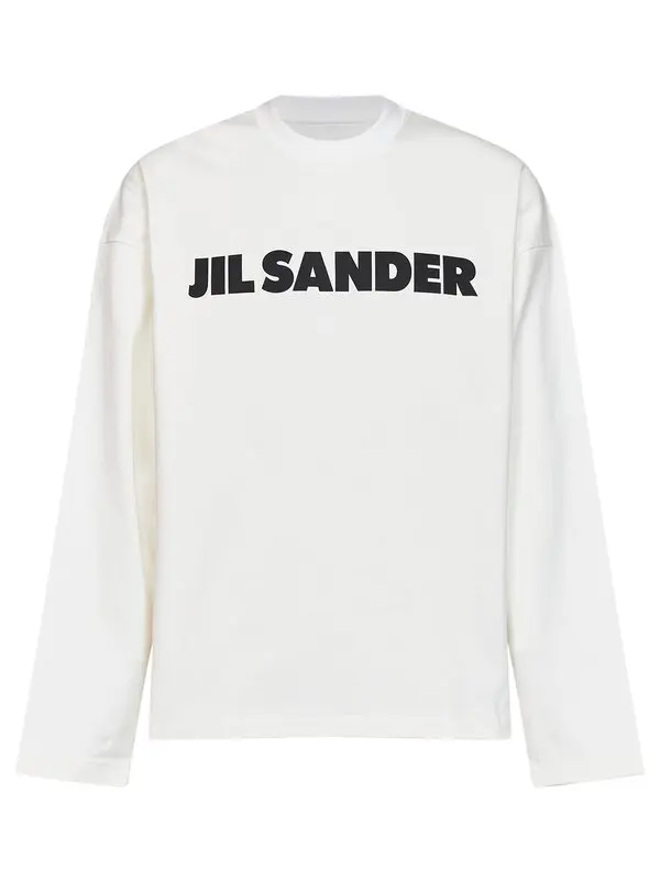 JIL SANDER Porcelain Stiff Cotton Jersey Logo T-shirt - Multicolor