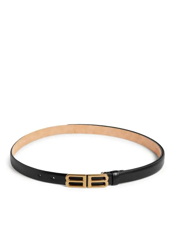 Balenciaga Bolero Bb Leather Belt - Black