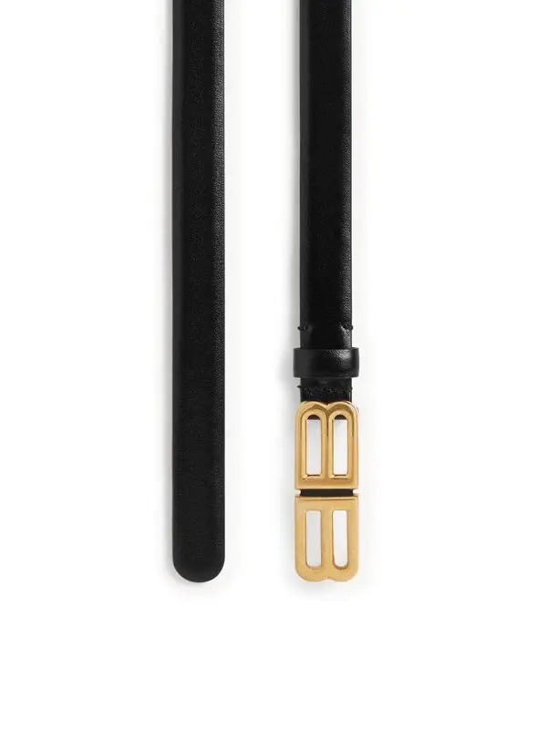 Balenciaga Bolero Bb Leather Belt - Black