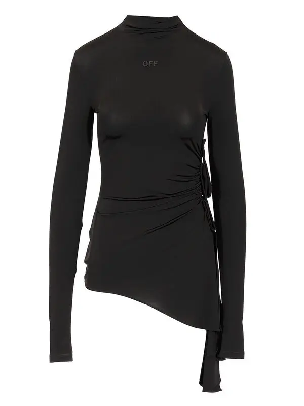 Off-White Long Sleeve Draped Top