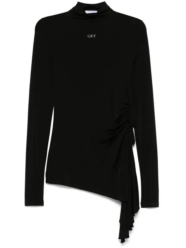 Off-White Long Sleeve Draped Top