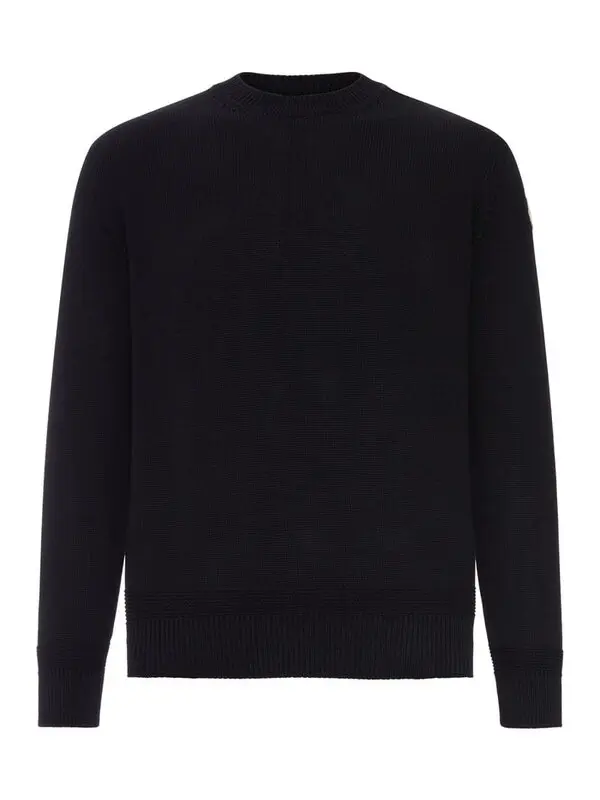 Moncler Cotton Sweater With Logo Patch