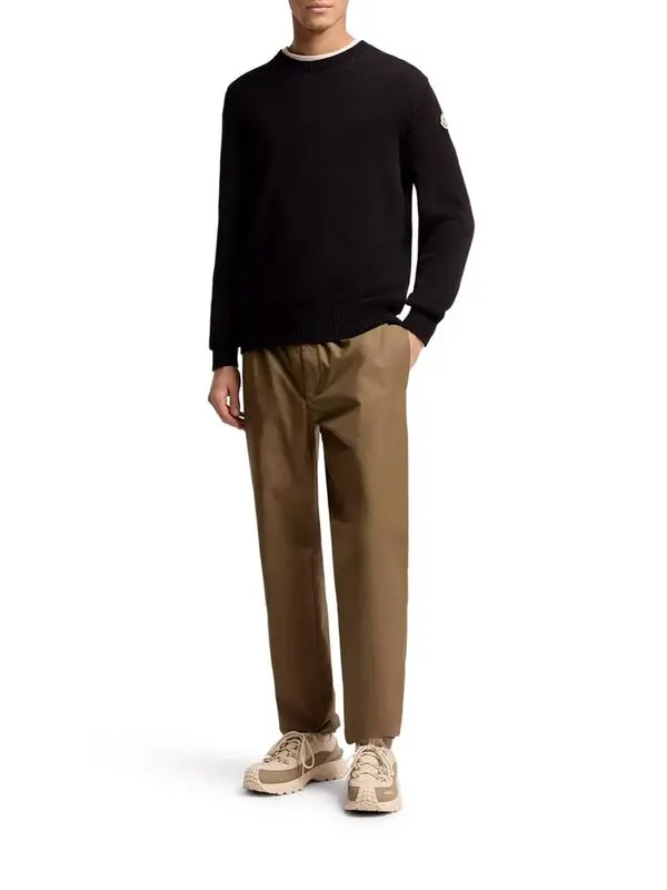 Moncler Cotton Sweater With Logo Patch