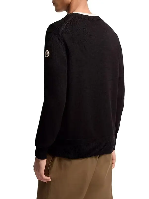 Moncler Cotton Sweater With Logo Patch