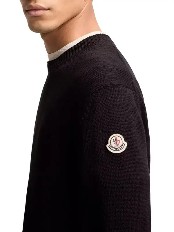 Moncler Cotton Sweater With Logo Patch