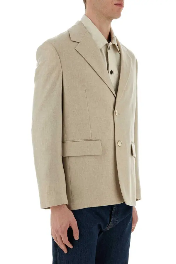 Prada Melange Sand Cashmere Blazer