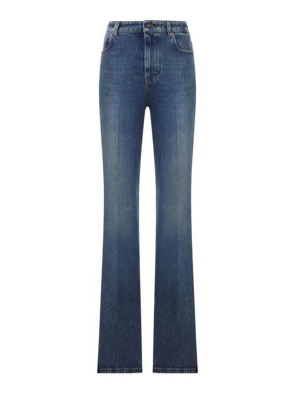 Balenciaga High-waisted Jeans In Vintage Blue - Multicolor