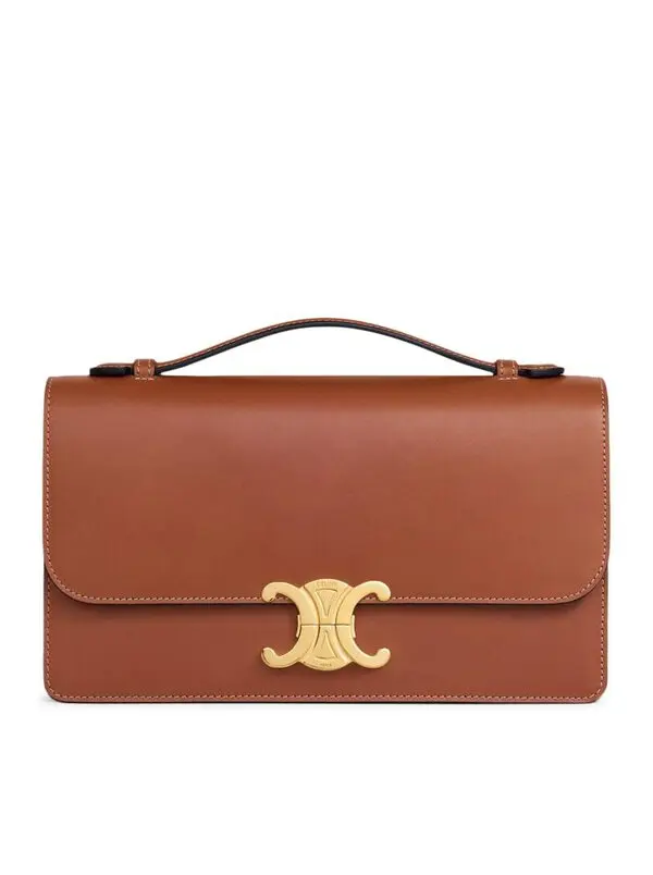 Celine Medium Triomphe Folio Bag In Calfskin