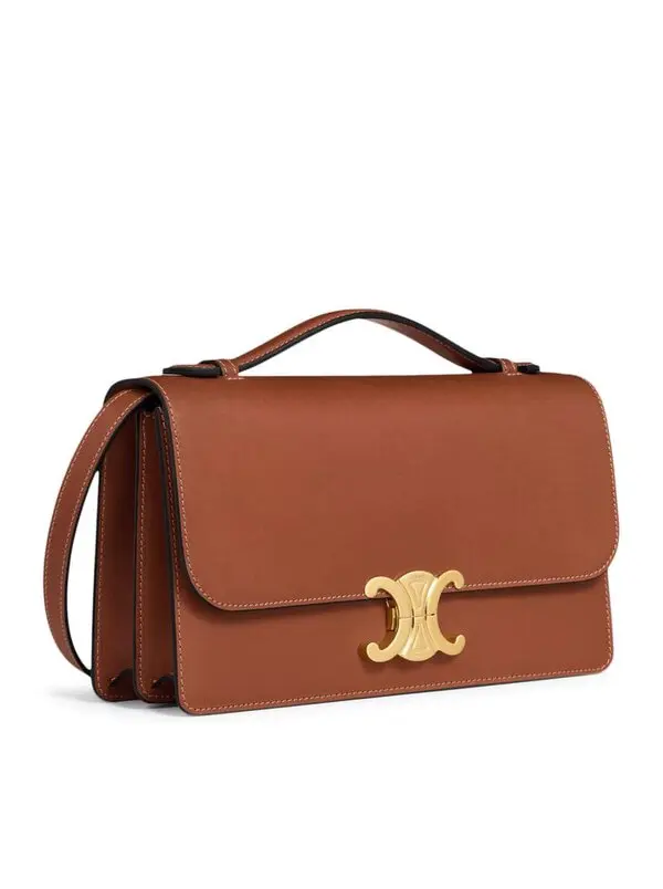 Celine Medium Triomphe Folio Bag In Calfskin