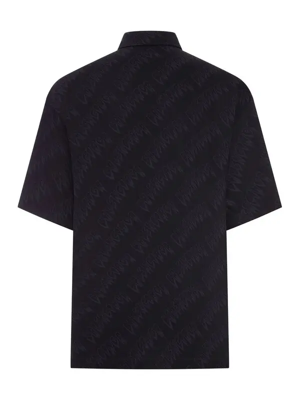 Balenciaga Fluid Viscose Shirt With Allover Logo
