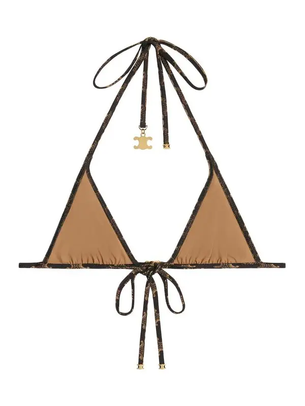 Celine Triangle Top In Matt Jersey With Monogram