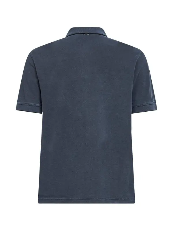 Herno Blue Cotton Pique Logo Polo Shirt - Multicolor