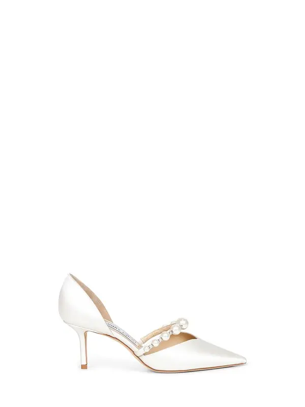 JIMMY CHOO Ivory Satin Aurelie 65 Pumps - Multicolor