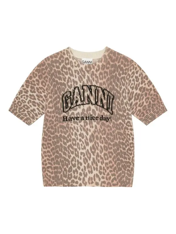 GANNI Leopard Print T-shirt