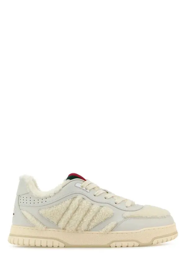 Gucci Leather And Teddy Re-web Sneakers