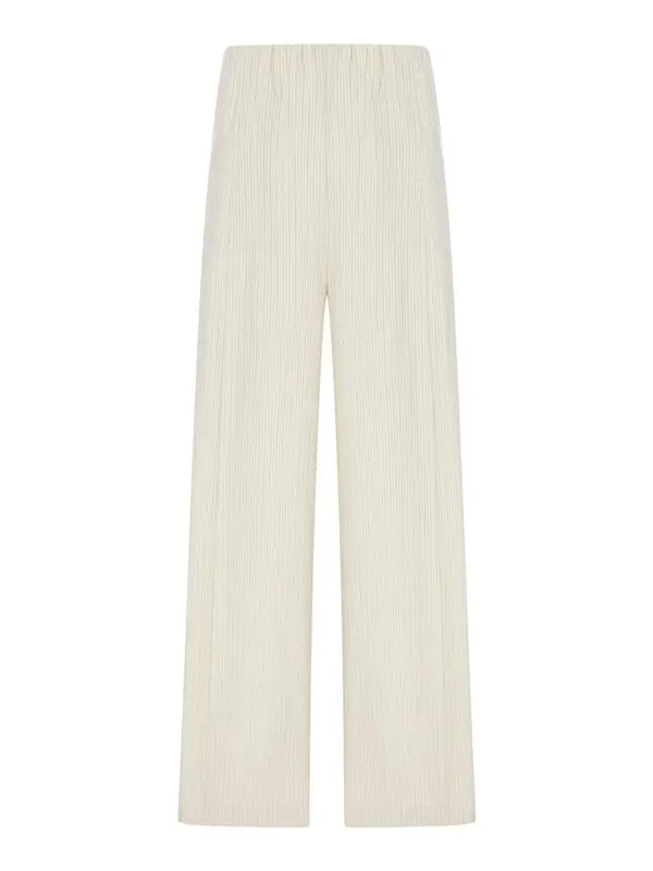 Dries Van Noten Wide-leg Cotton Trousers With Striped Pattern - Cream