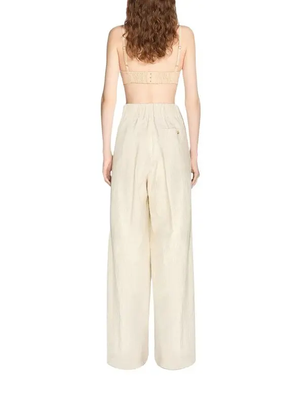 Dries Van Noten Striped Wide-leg Trousers - Cream