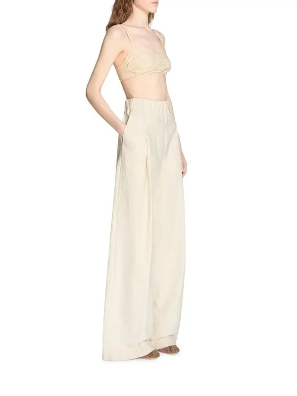 Dries Van Noten Striped Wide-leg Trousers - Cream