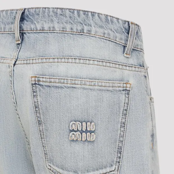 Miu Miu Wide-leg Cotton Denim Jeans - Blue