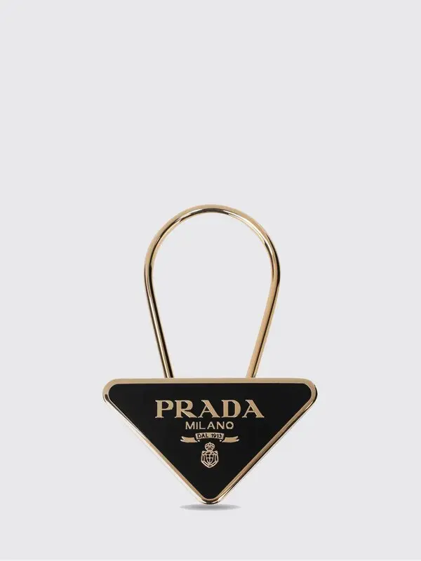 Prada Metal Key Ring With Triangular Logo