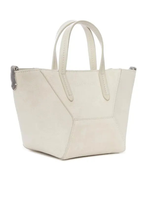 Brunello Cucinelli Mini Suede Bag With Shoulder Strap - Cream